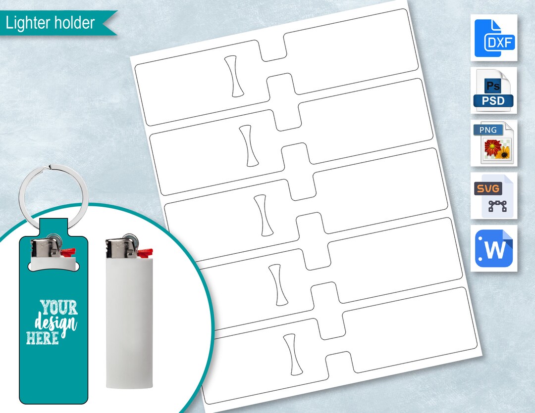 Lighter Holder Template, Lighter Wrapper Sleeve DIY Lighter Pocket ...