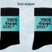 Socks Wrapper Template, Sock Blank Label Sticker, Party Favor, Create ...