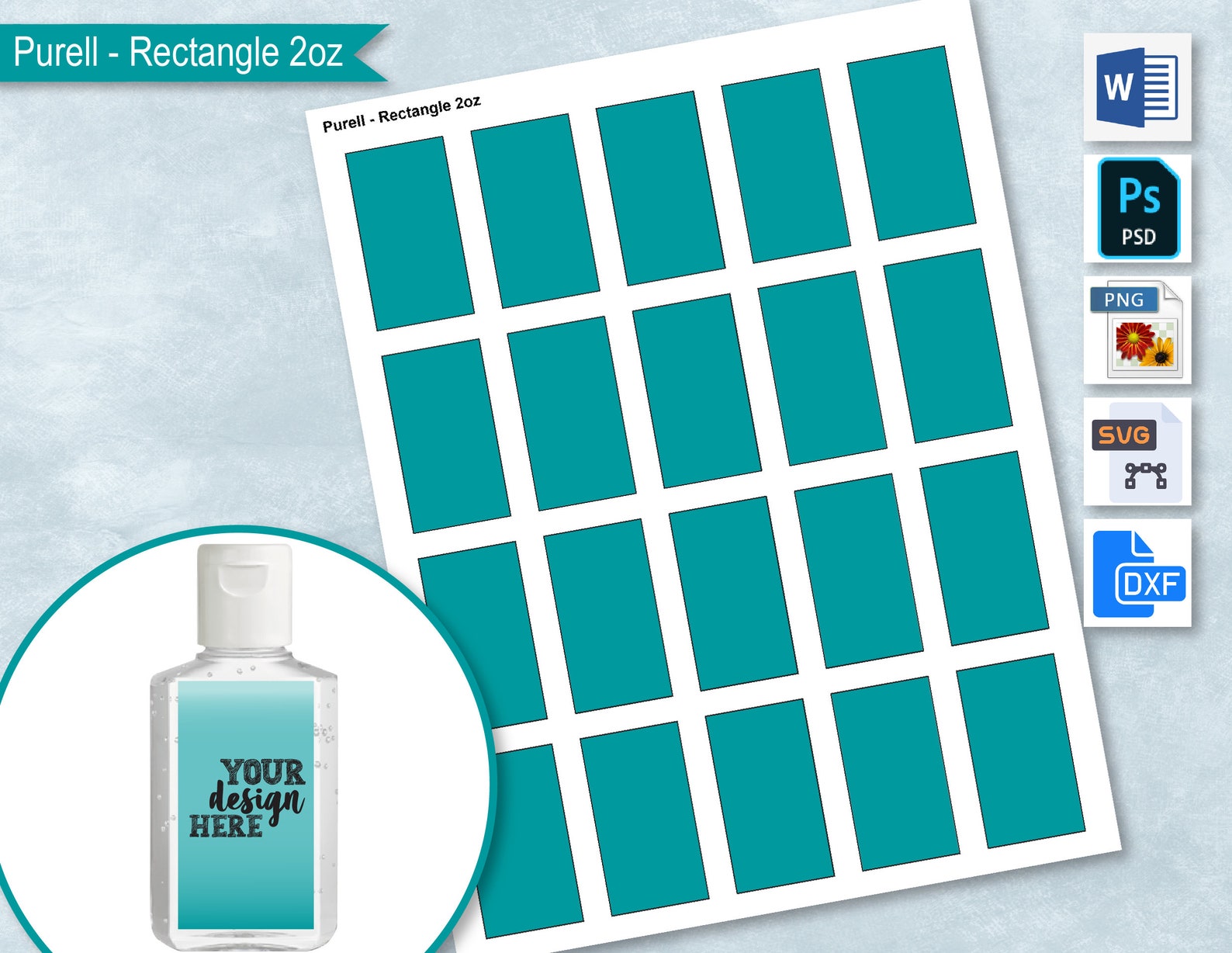 Purell Hand Sanitizer 2oz Blank Label Template 2 Oz Sticker Etsy India