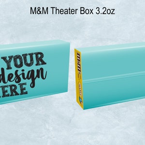 Movie Theater Mini Chocolate Box 3.2oz 90.7g Blank Wrapper Template ...
