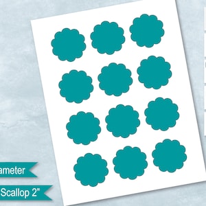 2 Inch Circle Scallop Blank Template, 51 Mm Round Scallop Sticker ...