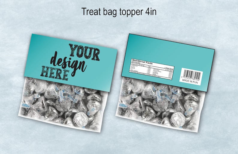 4 Inch Treat Bag Topper Blank Template With Nutritional Facts | Etsy