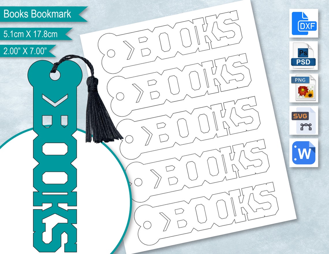 BOOKS Bookmark Blank Template, DIY Create Your Own Custom Personalized ...