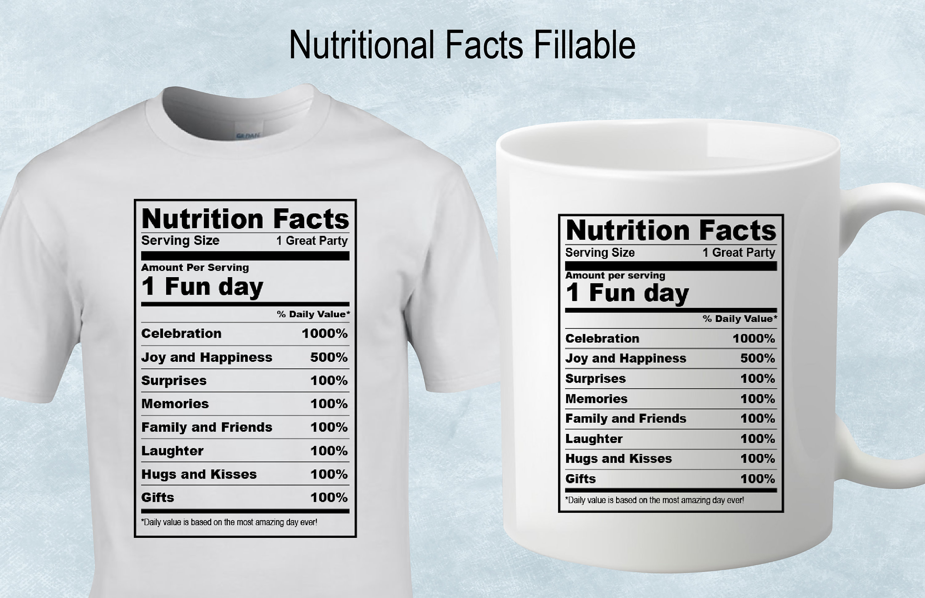 Editable Nutrition Facts, Blank Fillable Nutritional Fact Label ...