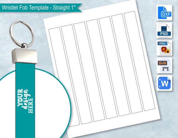 Wristlet Fob 1 Inch Blank Template Wrist Key Fob Chain - Etsy
