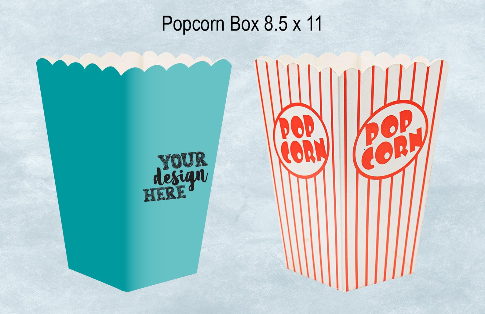 Popcorn Box Template 8.5"x11" Sheet, Chip Foldable Box Blank , Party ...