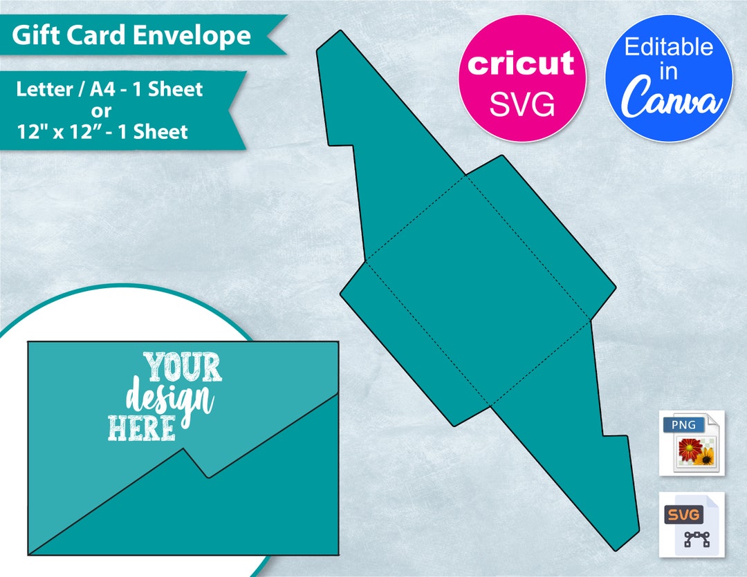 Gift Card Envelope Blank Template 8.5