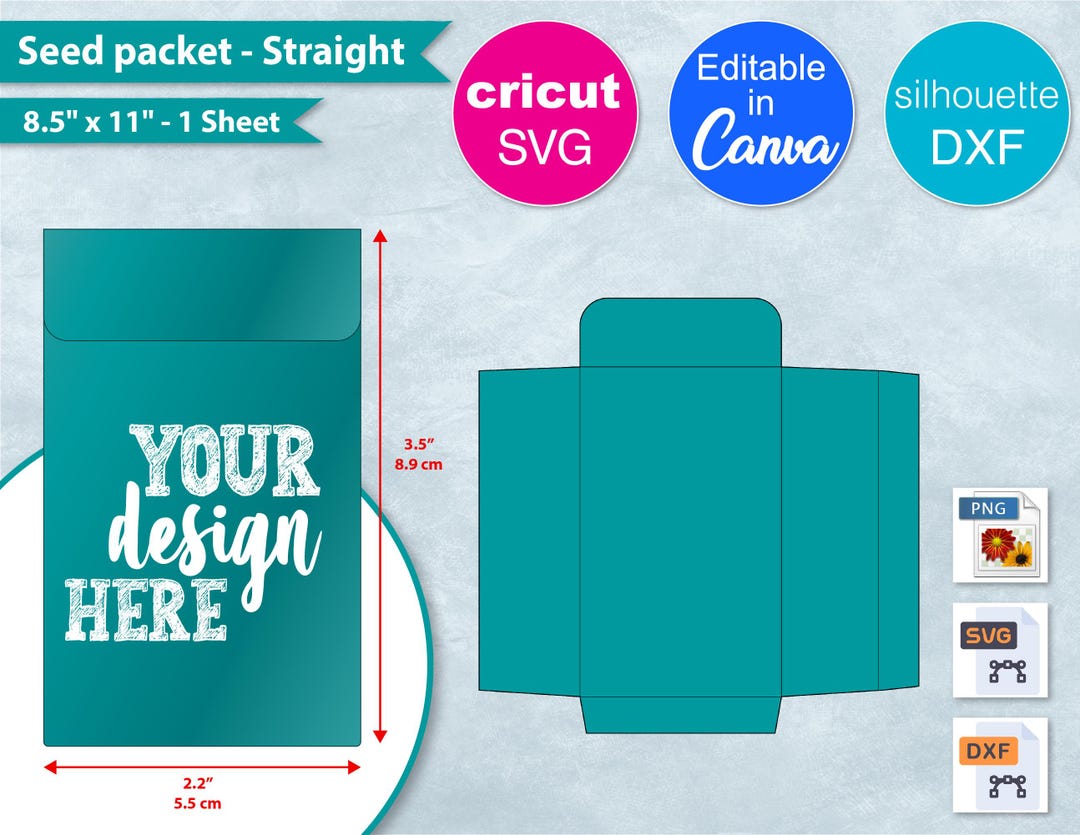 Seed Envelope Blank Template, 8.5