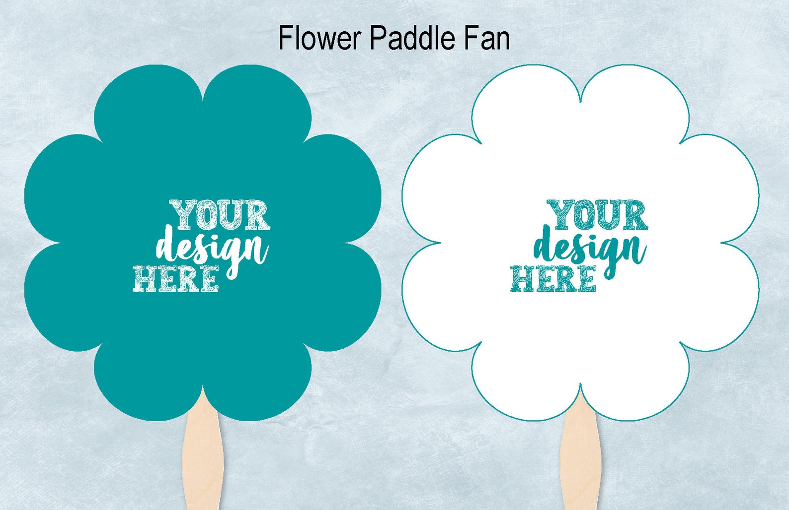 Flower Paddle Fan Blank Template, Church Wedding Program, Floret DIY ...