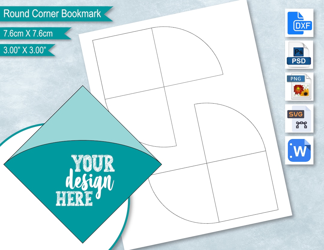 Rounded Corner Bookmark Blank Template, DIY Create Your Own Bookmark ...