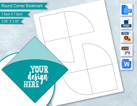Rounded Corner Bookmark Blank Template DIY Create Your Own - Etsy