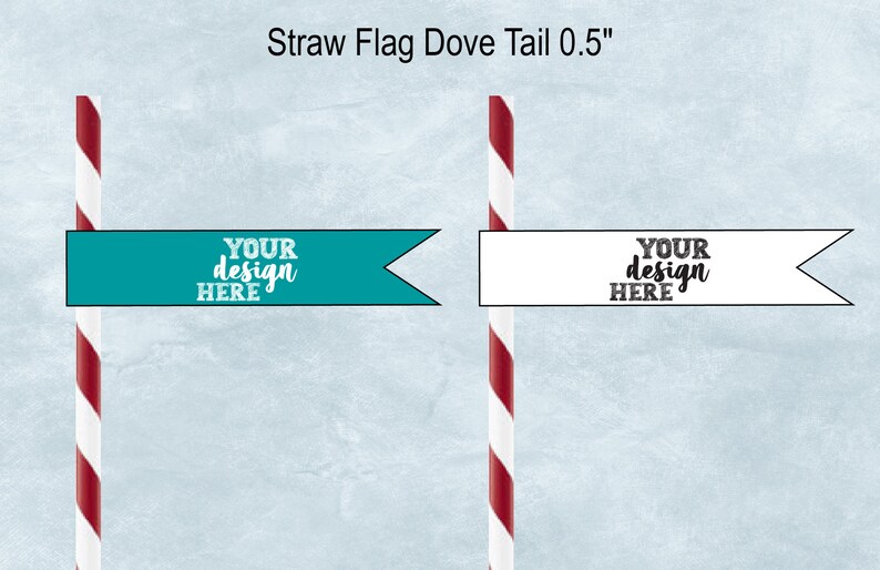 Dovetail Straw Flag Tag Template 0.5 Inches, DIY Blank Custom Digital ...