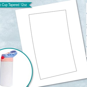 Kids Flip Cup Tapered 12oz Blank Wrapper Template, Kids Water Bottle ...