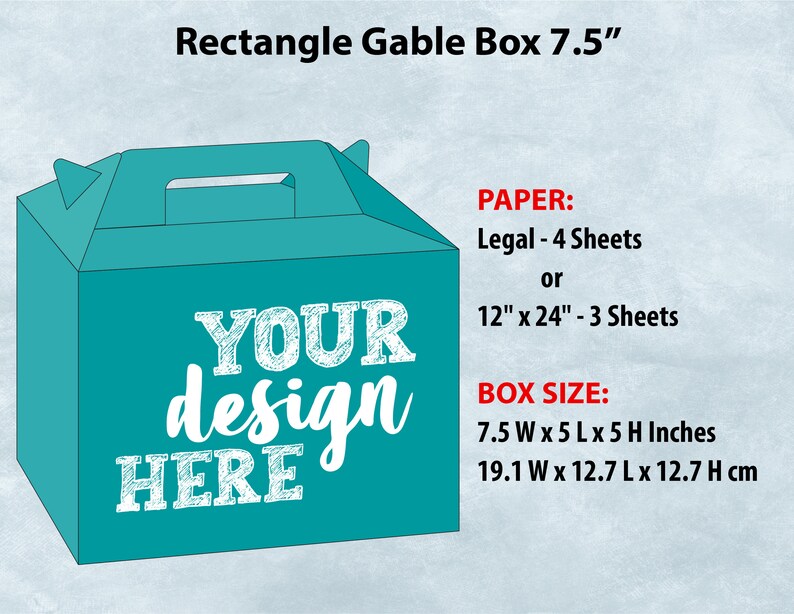 7.5 Rectangle Gable Box Template 7.5 Inch Gable Gift - Etsy