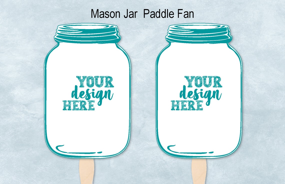 Mason Jar Paddle Fan Blank Template, Church Wedding Program, Party DIY ...