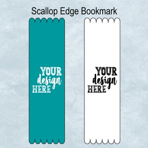 Scallop Edge Rectangular Bookmark Blank Template, DIY Create Your Own ...