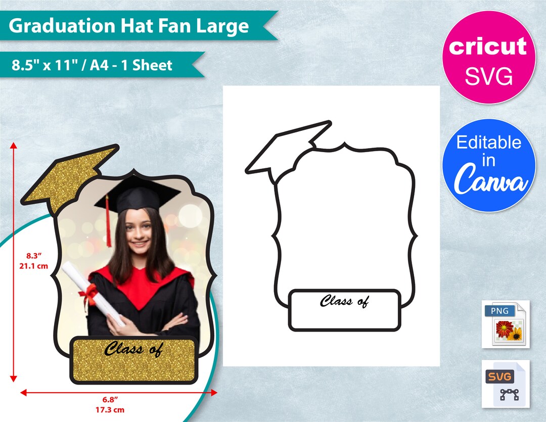 Graduation Hat Paddle Fan Large Blank Template, Editable, DIY Graduate Cap Fan, Convocation ...