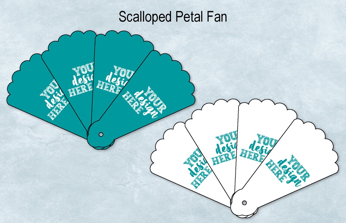 Scalloped Petal Fan Blank Template Paddle Fan Church Wedding - Etsy
