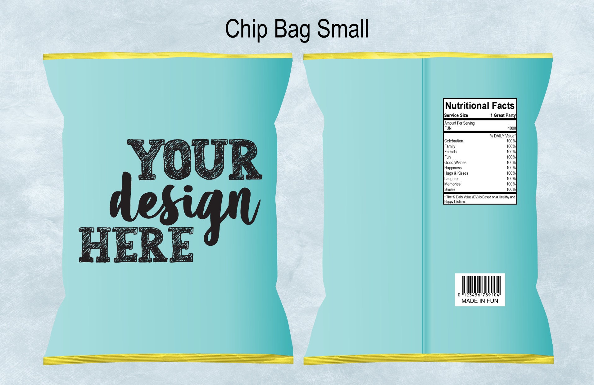 Chip Bag Template on 8.5 X 11 Sheet With - Etsy