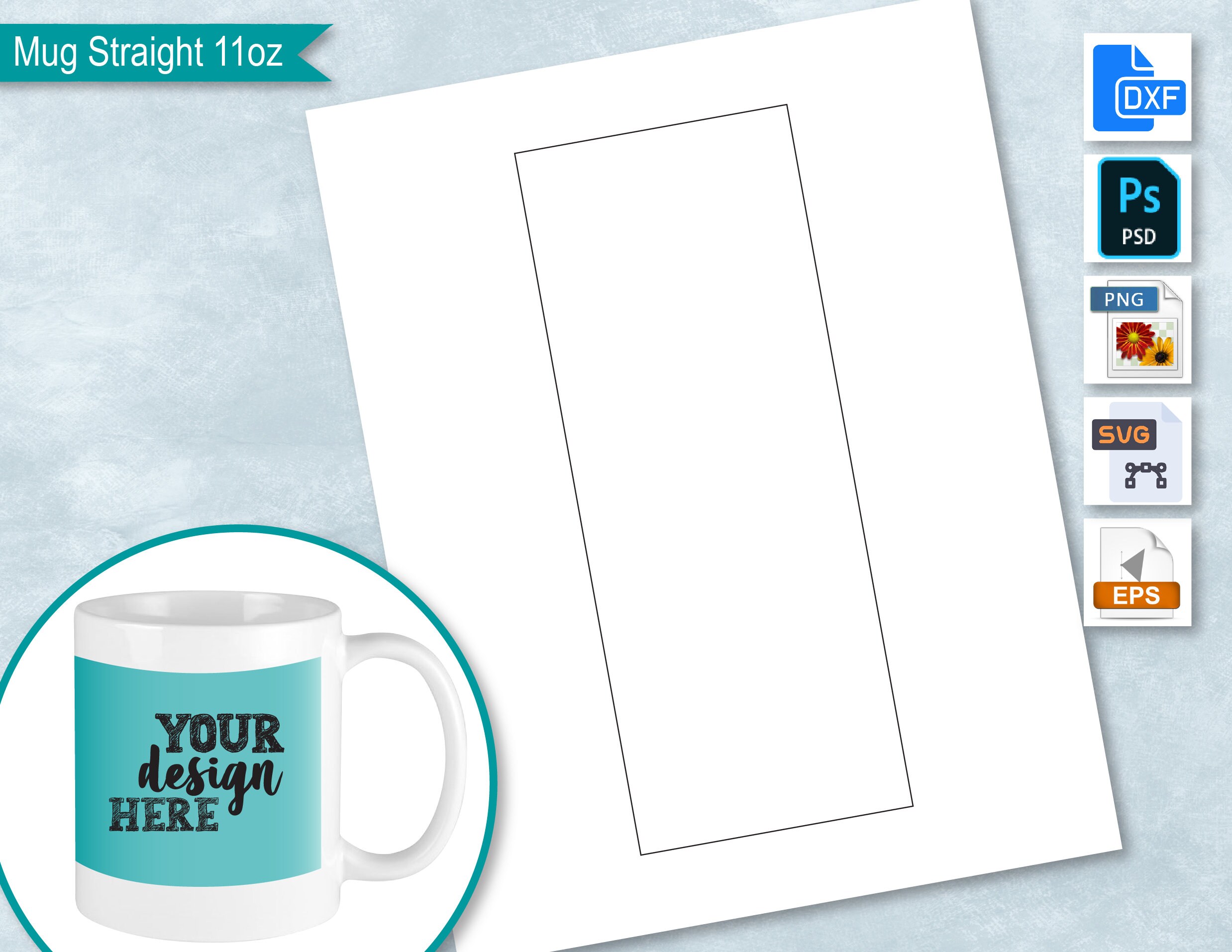 11 Oz Straight Mug Blank Wrapper Template Coffee Tea Mug Etsy UK