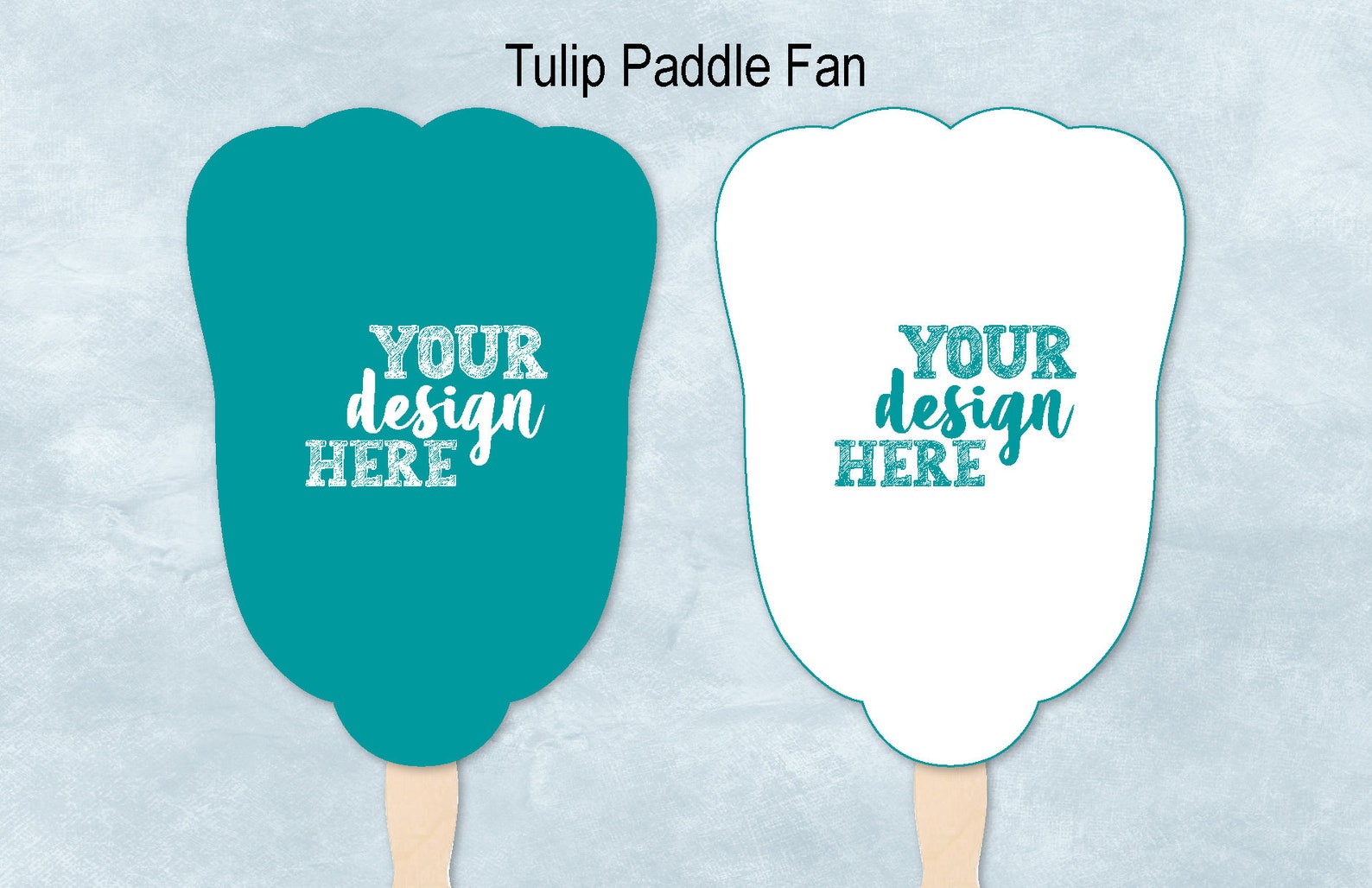 Tulip Shaped Paddle Fan Blank Template, Church Wedding Program, Flower ...