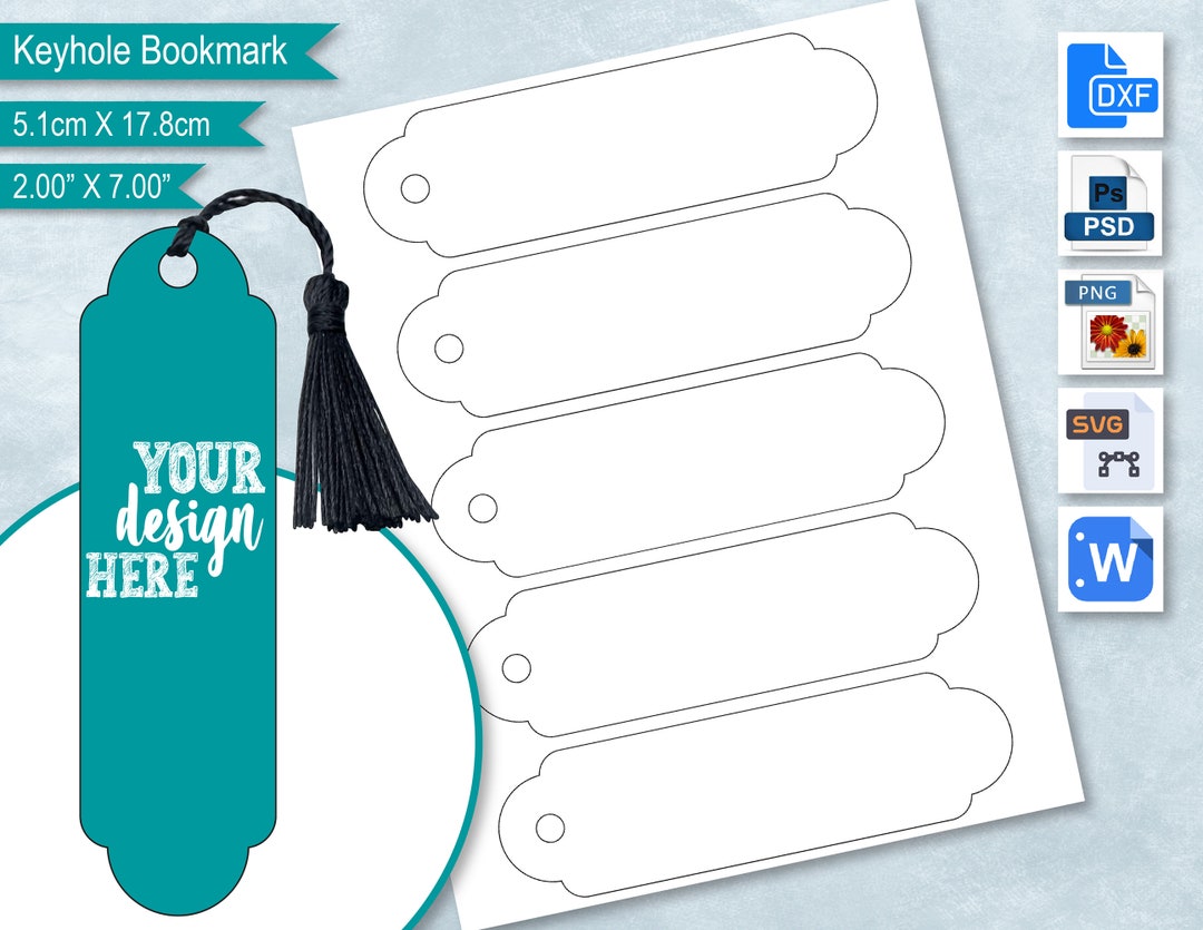 Keyhole Rectangular Bookmark Blank Template, DIY Create Your Own Custom ...