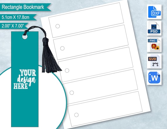 Rectangle Bookmark Blank Template Rectangular Bookmark DIY - Etsy