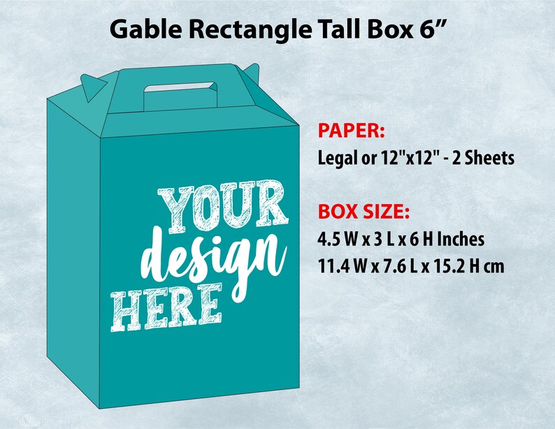 6 Rectangle Tall Gable Box Template 6 Inch Tall Gable - Etsy