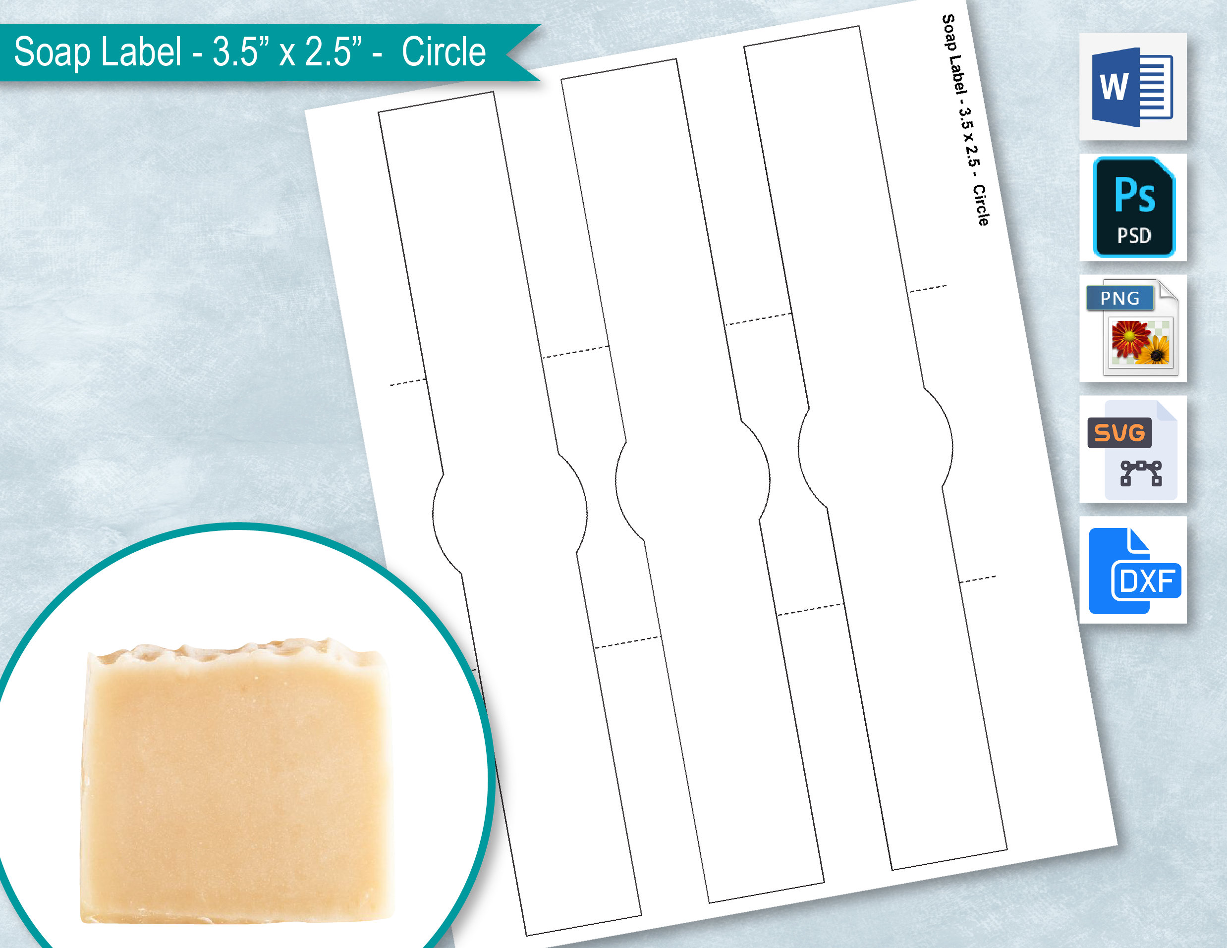 Soap Bar Wrapper Template 3.5 X 2.5 Round Soap - Etsy