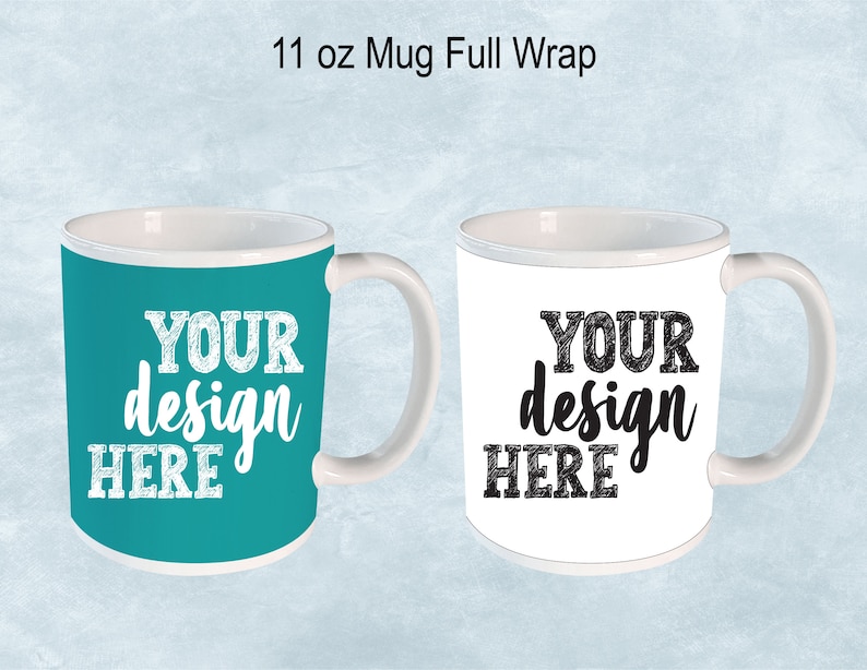 11 Oz Full Mug Blank Wrap Template Coffee Mug Wrapper Tea - Etsy