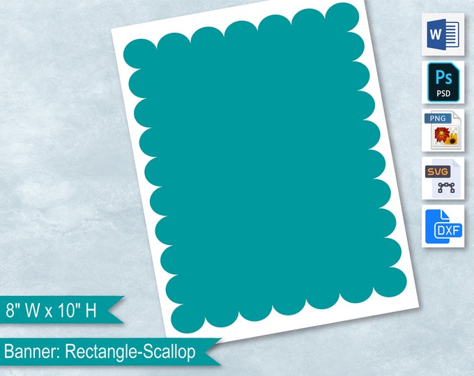 Rectangle Scallop 8 X 10 Banner Blank Template, Rectangle Scalloped ...