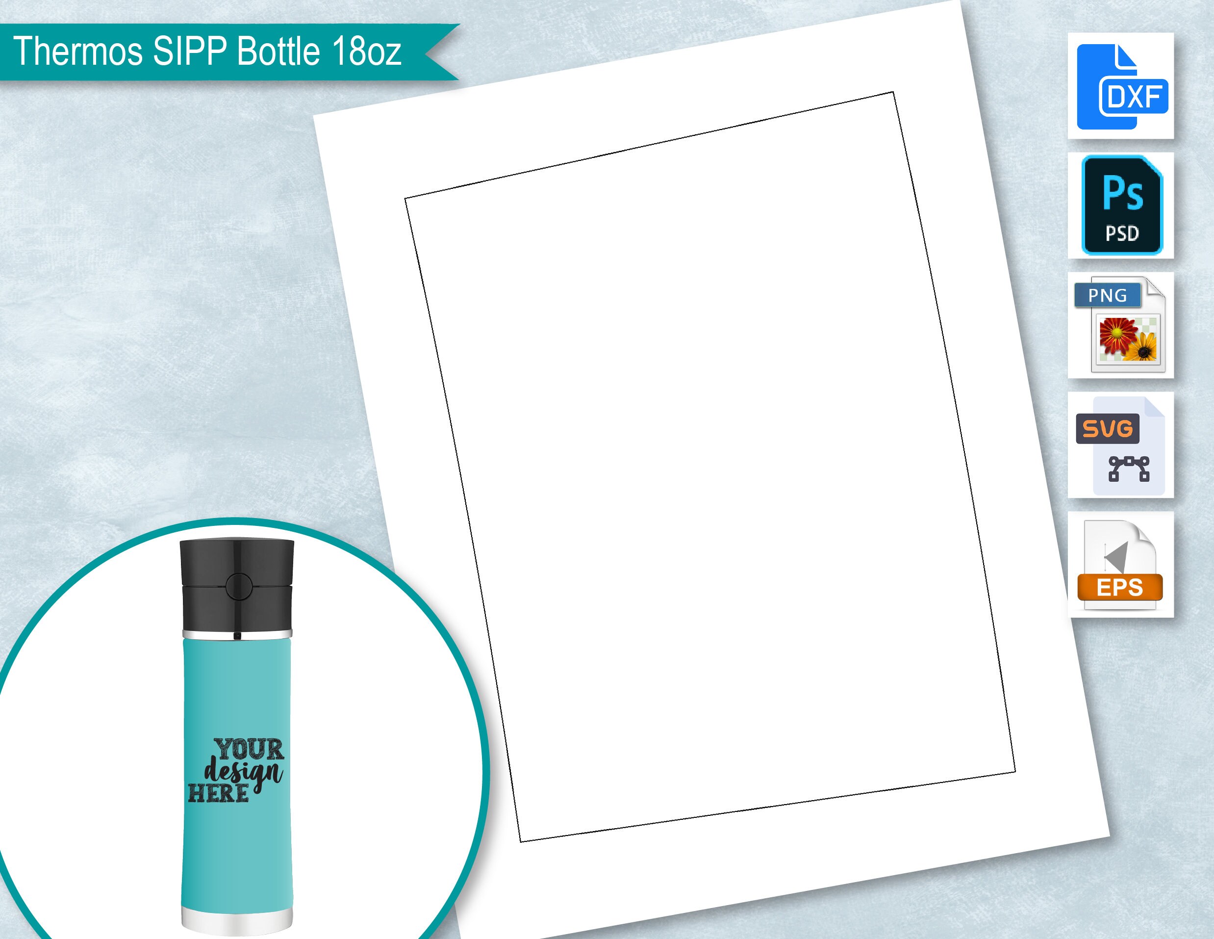 18oz Thermos SIPP Bottle Blank Wrapper Template Thermos - Etsy UK