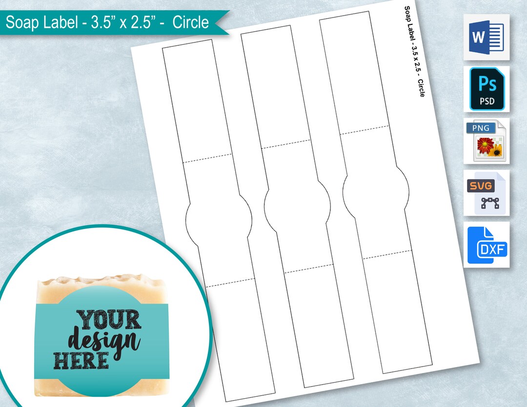 Soap Bar Wrapper Template 3.5" X 2.5" Round, Soap Blank Label Sticker ...