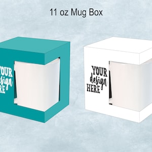 11oz Mug Box With Window Template, 11x17 Size Sheet, Mug Gift Display ...