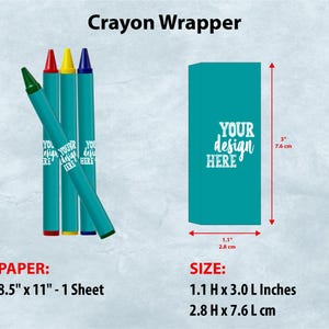 Crayon Wrapper Blank Template, Crayon Label Sticker, Party Favor, DIY ...