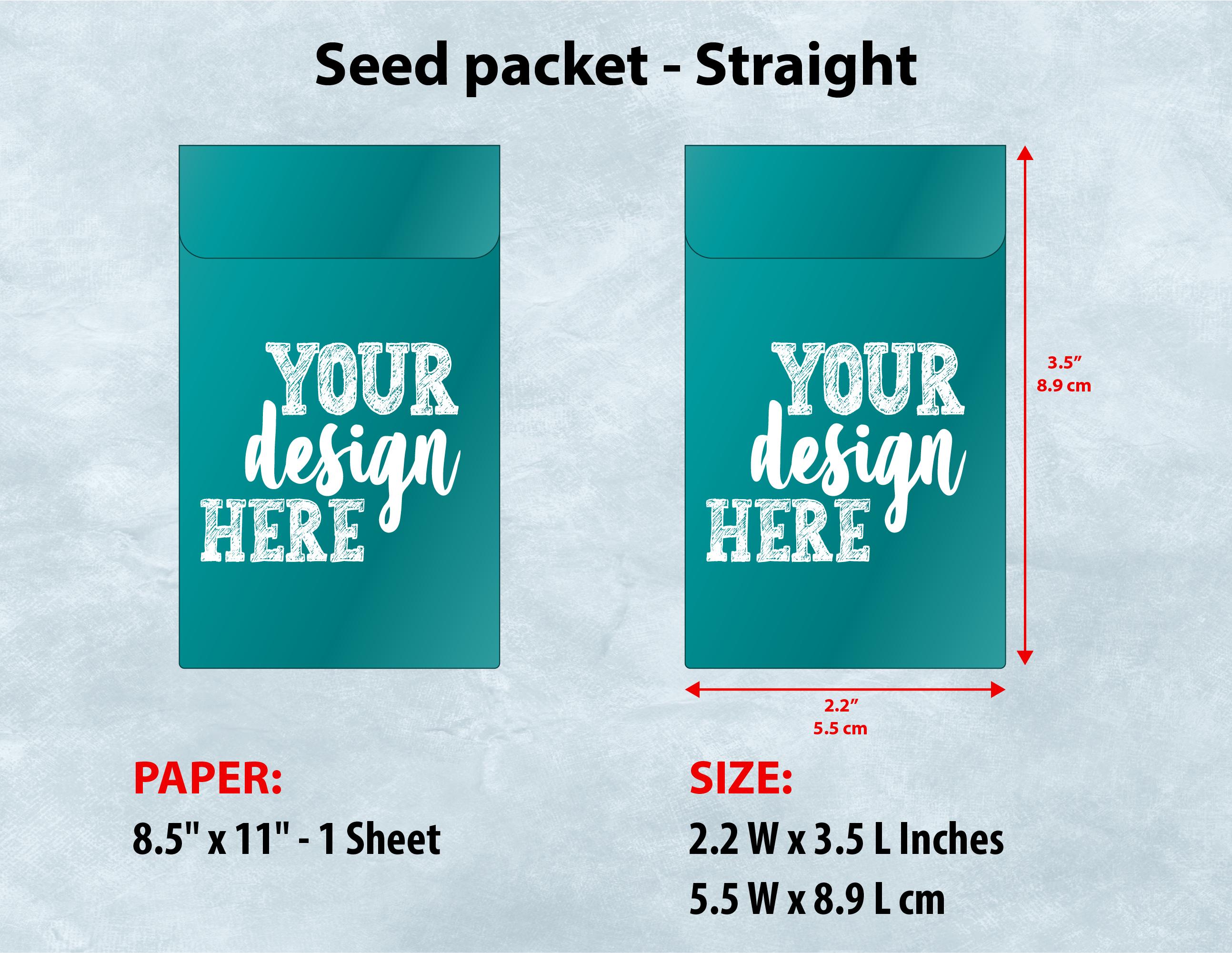 Seed Envelope Blank Template, 8.5