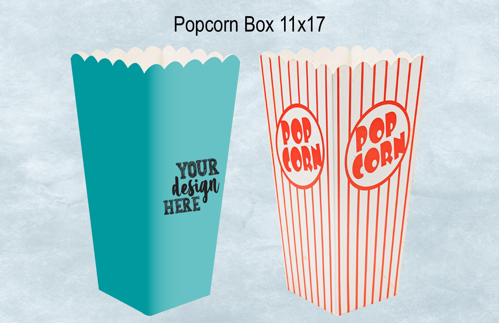 Popcorn Box Template 11x17 Sheet Chip Foldable | Etsy