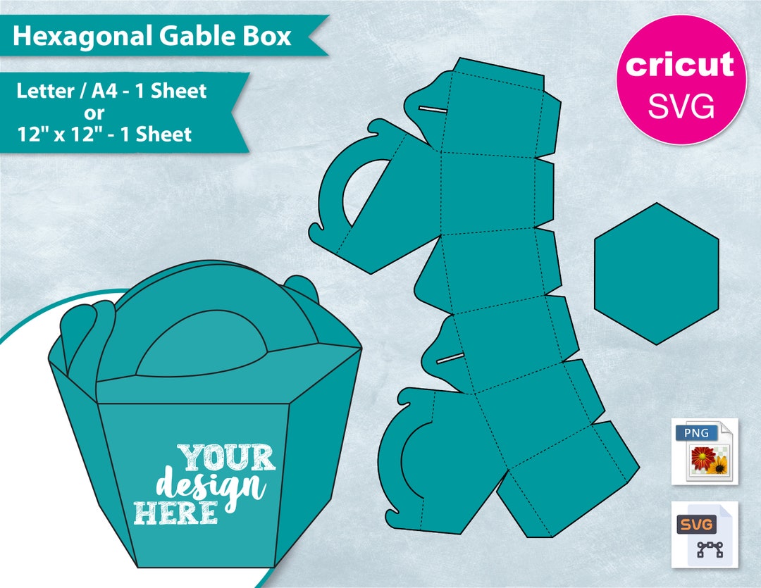 Hexagonal Gable Box Template, 8.5" X 11" Sheet Printable, Gable Gift ...