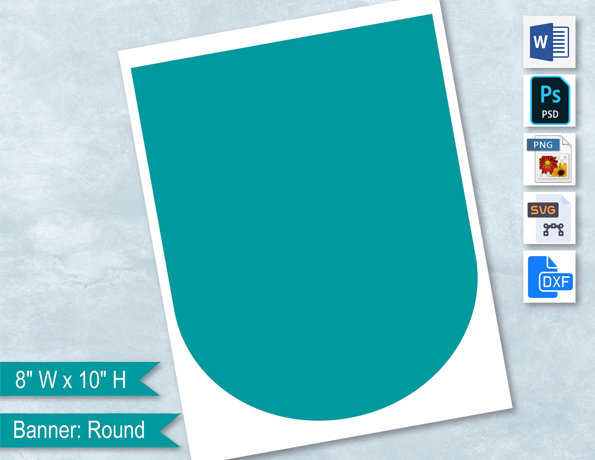 Round Edge 8 x 10 Banner Blank Template Rounded | Etsy