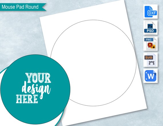 Round Mouse Pad Template DIY Sublimation Mouse Pad Template | Etsy