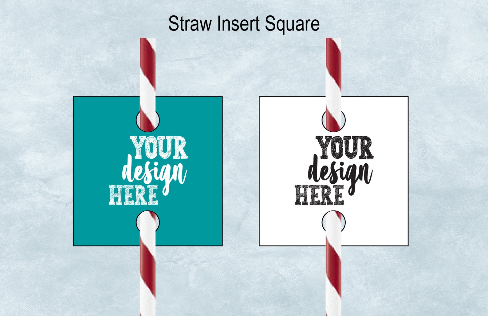 Square Straw Tag Insert Template DIY Blank Custom Straw Tag - Etsy