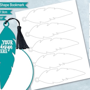 Feather Shaped Bookmark Blank Template, DIY Create Your Own Custom ...