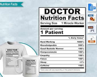 Doctor Nutrition Facts Label SVG PNG PSD and Docx - Etsy