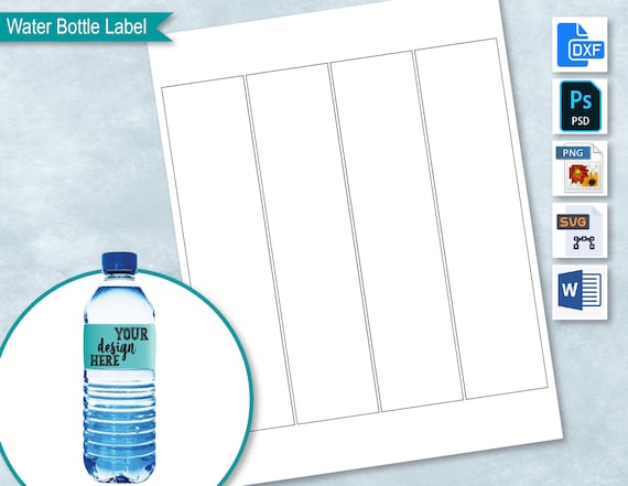 Water Bottle 500 Ml 16.9 Oz Blank Wrapper Template Water - Etsy