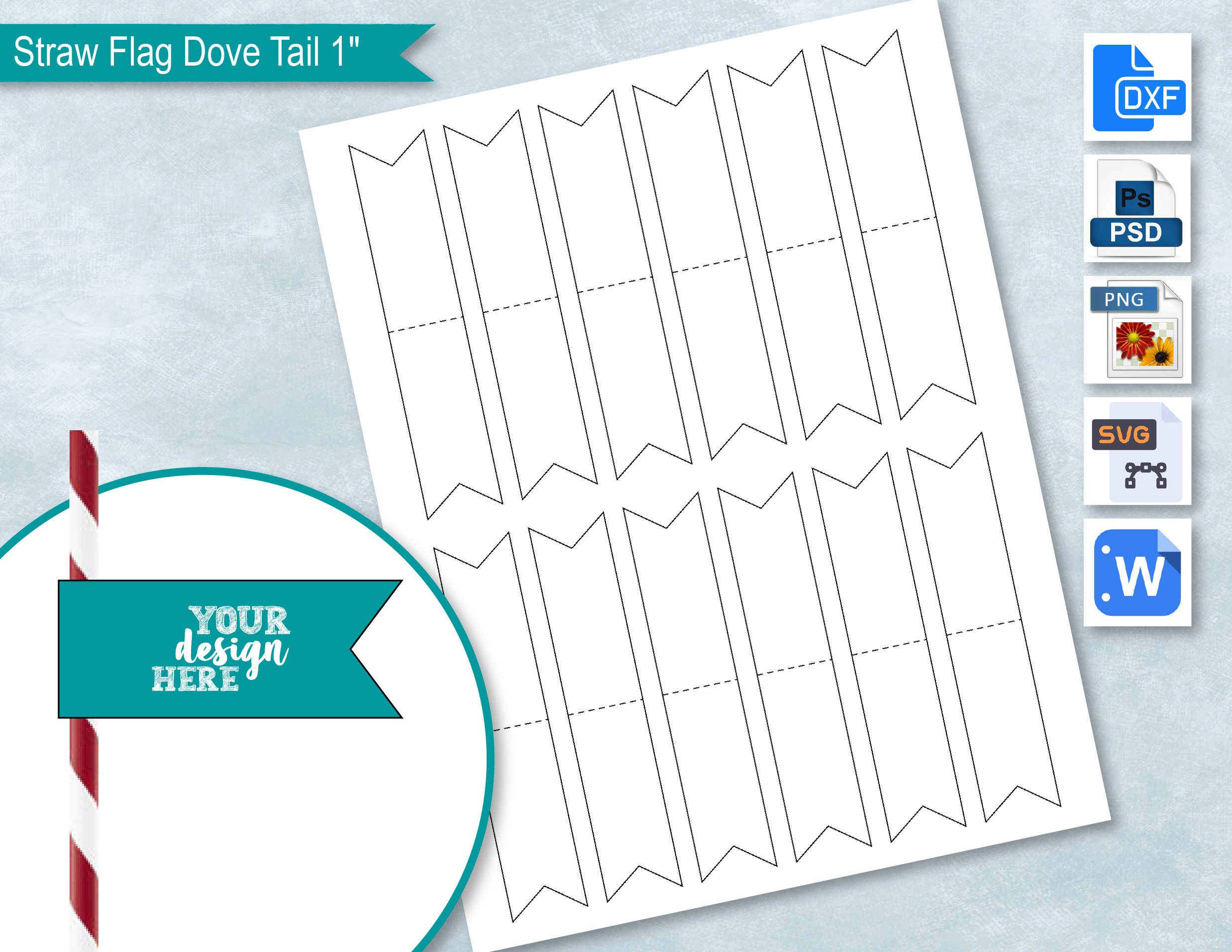 Dovetail Straw Flag Tag Template 1 Inch DIY Blank Custom - Etsy Australia