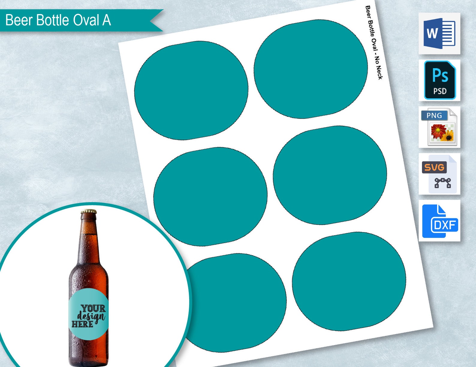 Beer Bottle Oval Label Template Beer Bottle Label Sticker | Etsy