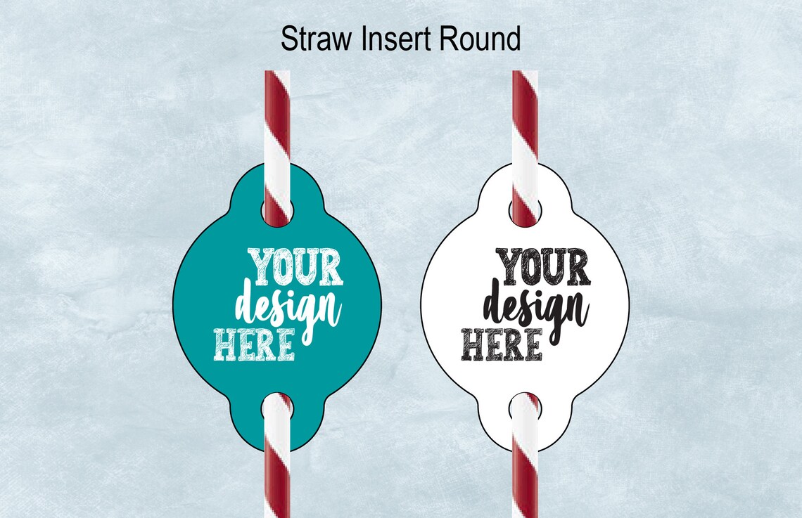 Rounded Straw Tag Insert Template DIY Blank Custom Straw Tag - Etsy