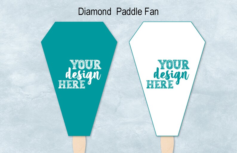 Diamond Shape Paddle Fan Blank Template Church Wedding - Etsy