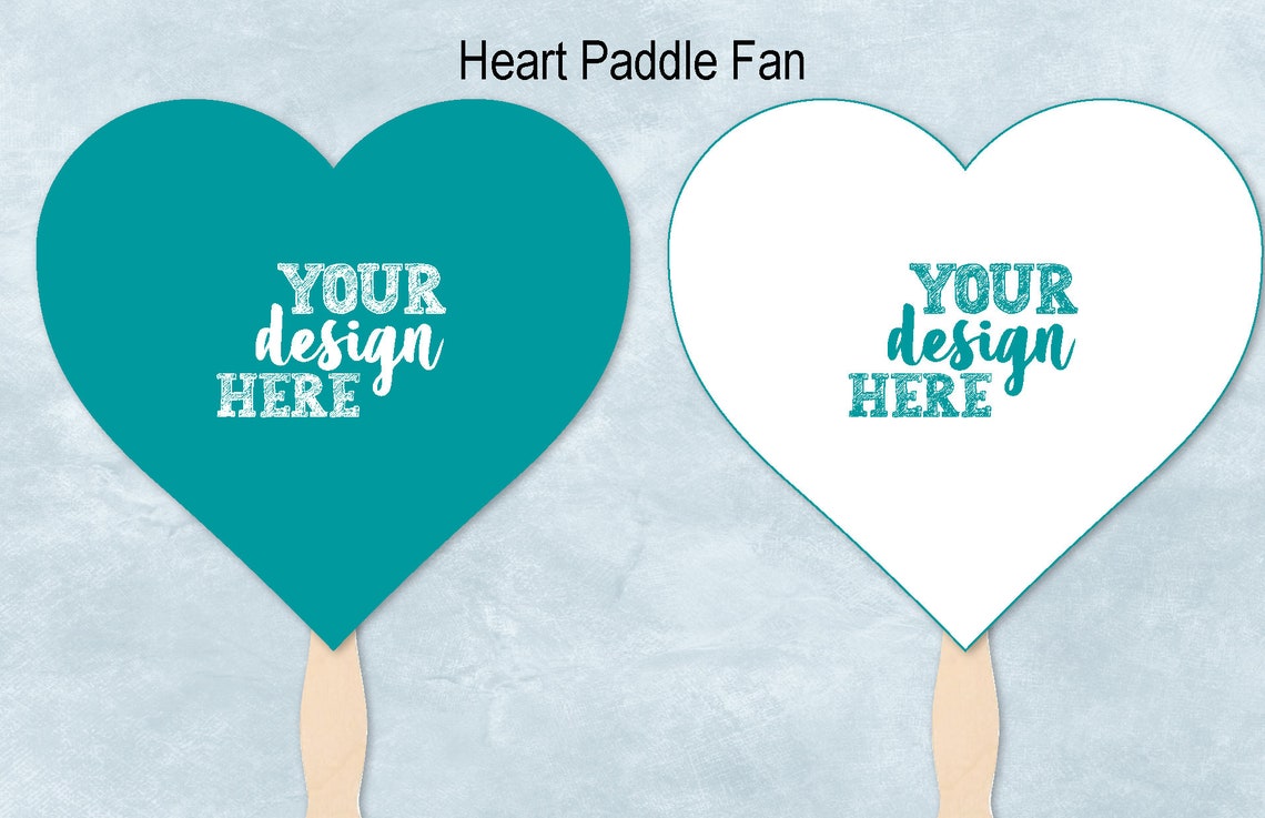 Heart Shape Paddle Fan Blank Template Church Wedding Program - Etsy