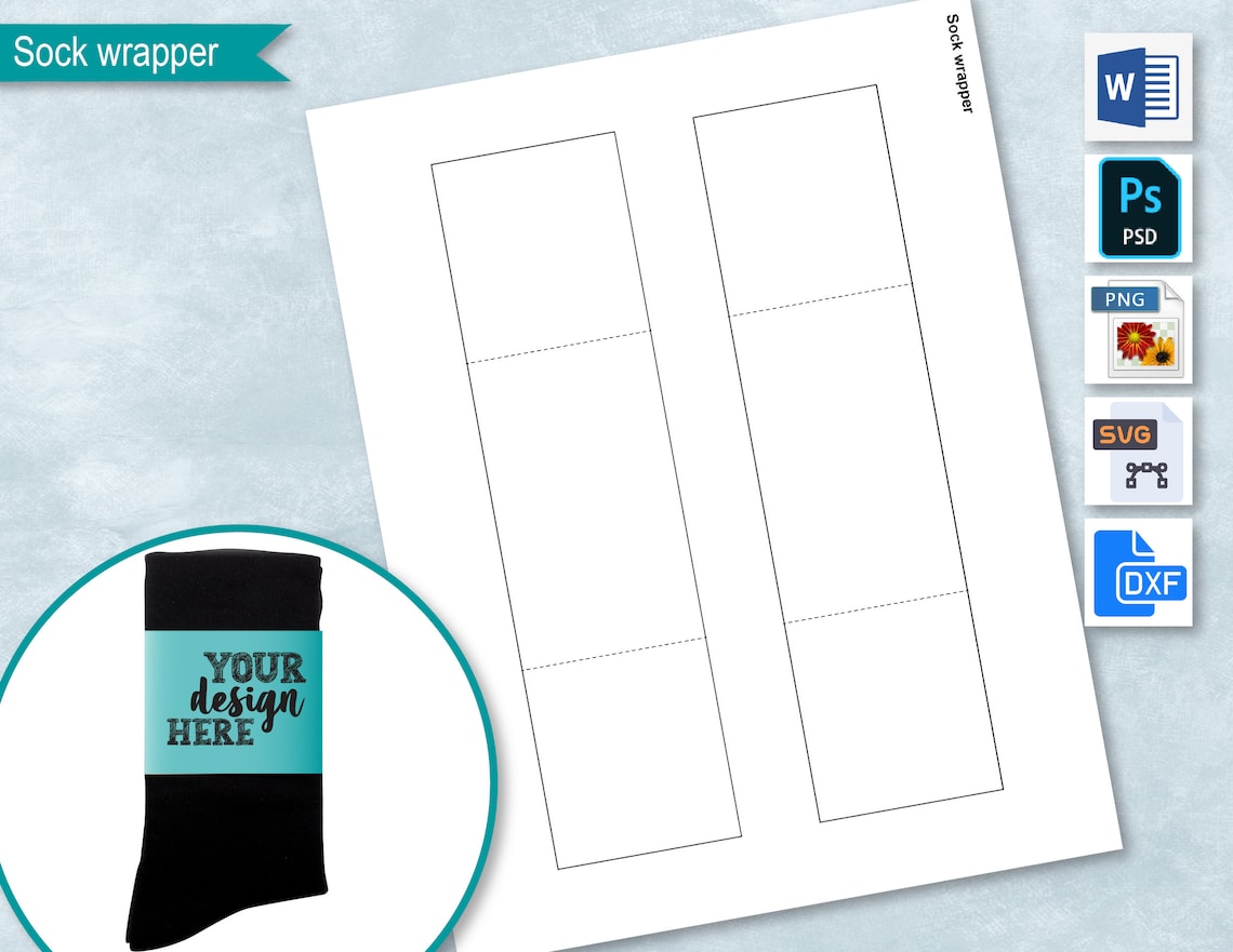 Socks Wrapper Template Sock Blank Label Sticker Party Favor | Etsy